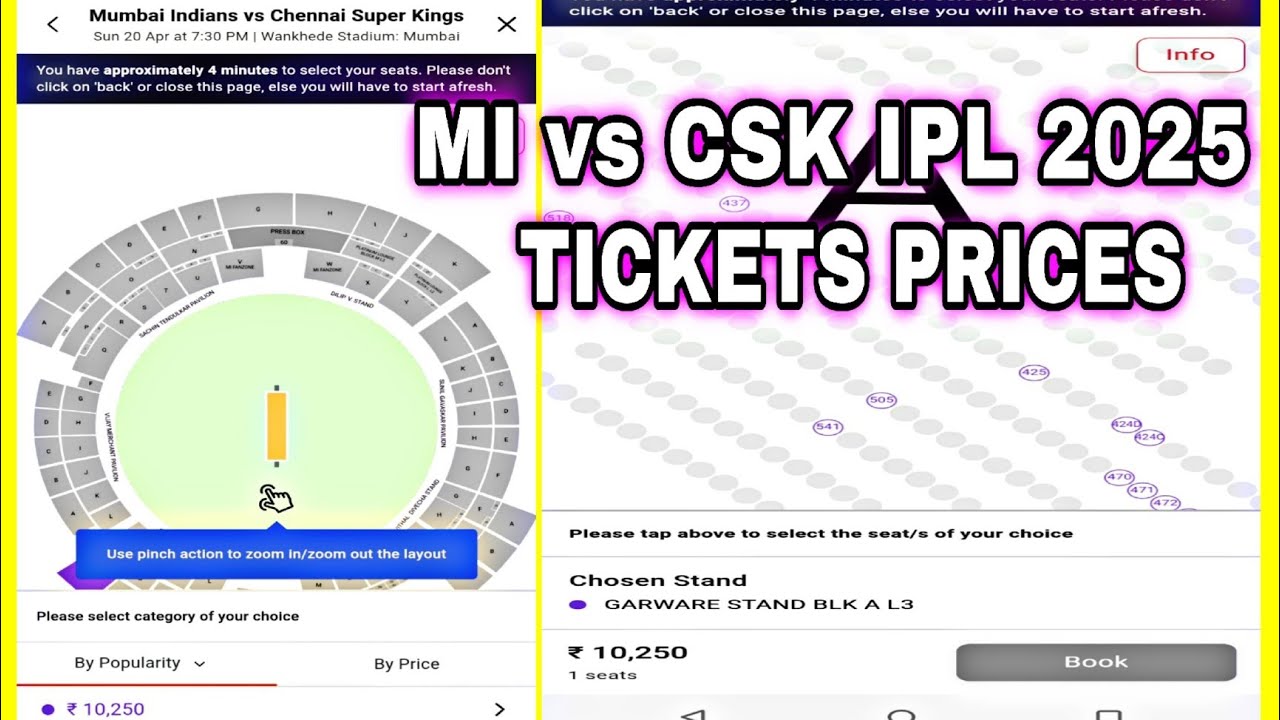 mi vs csk ipl 2025 tickets booking | mi vs csk ipl 2025 tickets prices ...