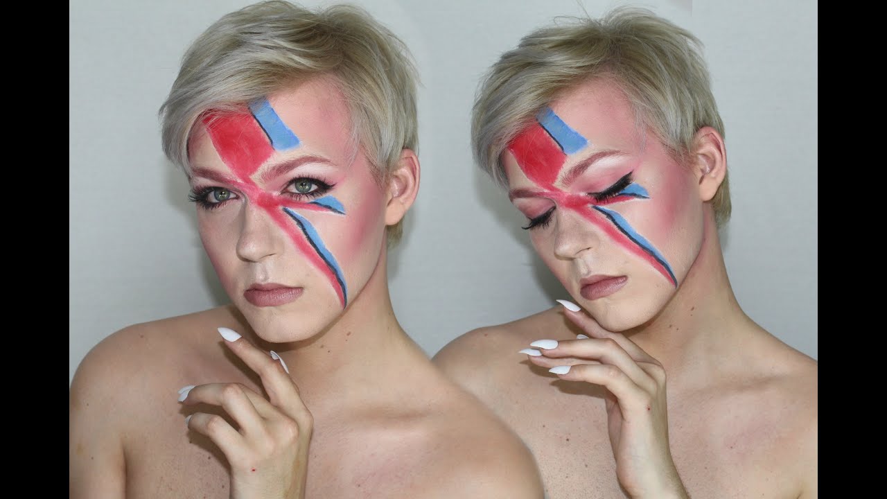 David Bowie / Aladdin Sane Tribute Makeup collab | Unicorn Vanity - YouTube