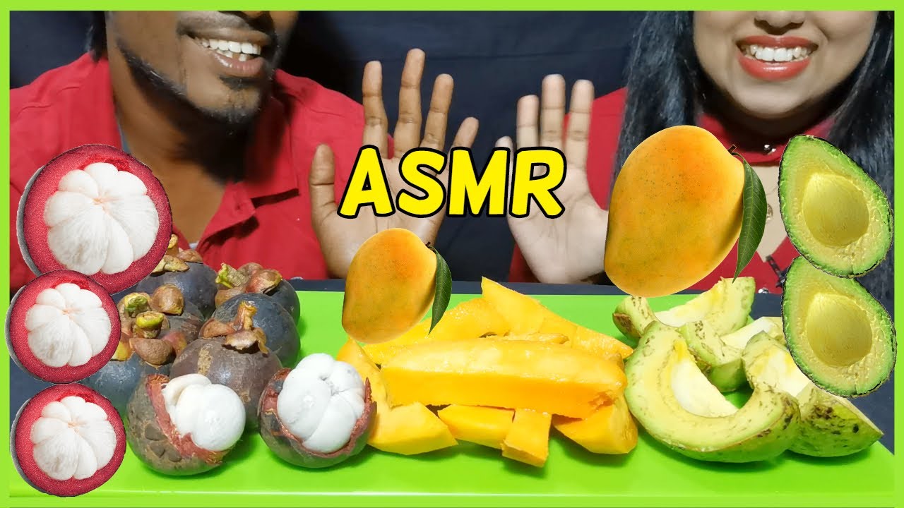 ASMR Mangosteen + Mango + Avocado Soft Relaxing Eating Sounds ...