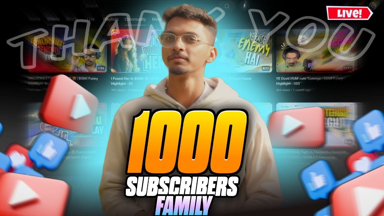 THANK YOU SO MUCH FOR 1K SUBS FAM ️|CHILL LIVE w SUPREMO |#live #bgmi ...