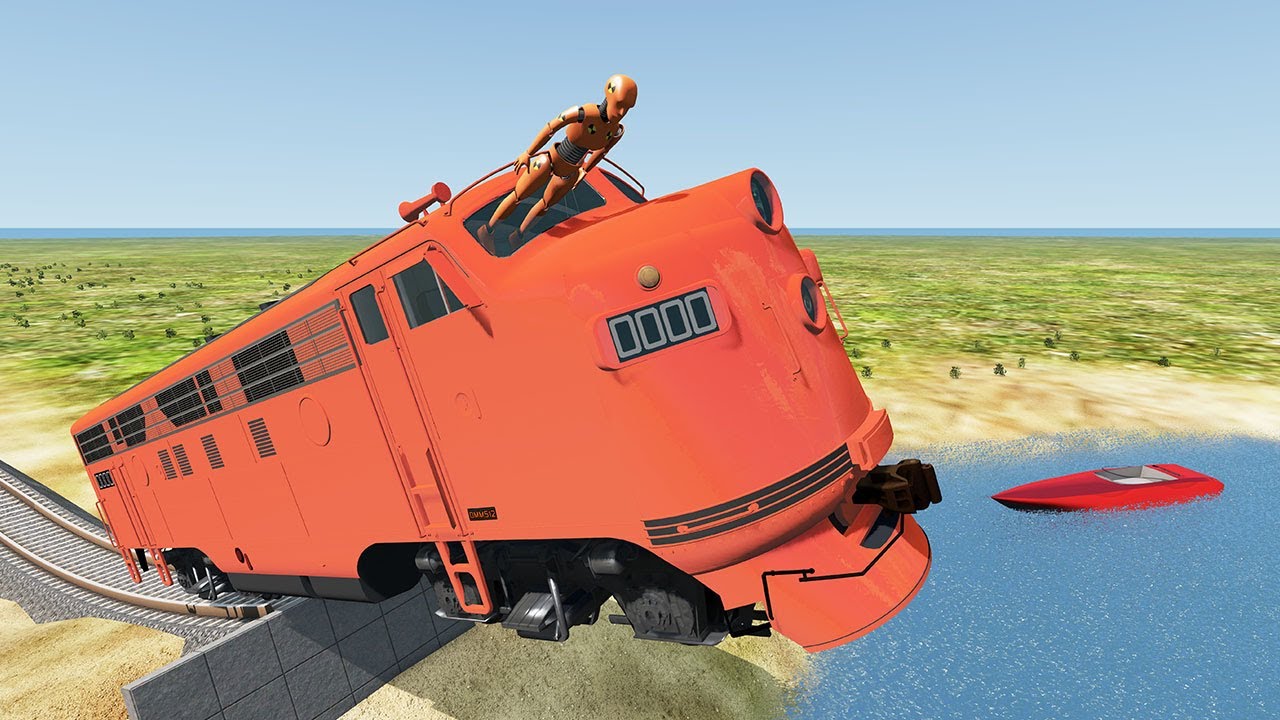 Train Jumping Competition - Incredible Crashes - YouTube