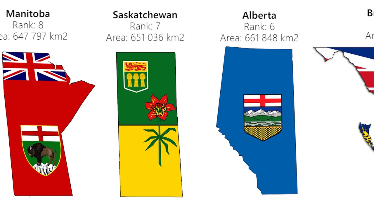 Canadian provinces and terriotries size comparison - YouTube