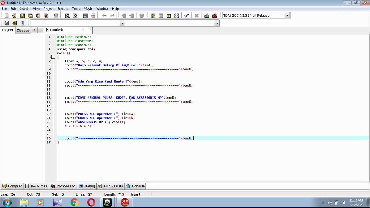 [ TUTORIAL ] Membuat Program C++ menggunakan 3 Header Stdio.h, Iostream ...