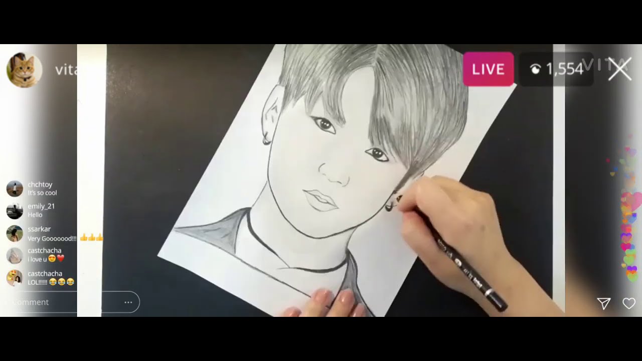 رسم وجه شاب كورى Youtube