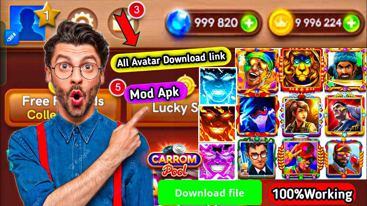 Carrom pool Free Avatar !! Carrom pool new event || @OdiaCarrompool ...