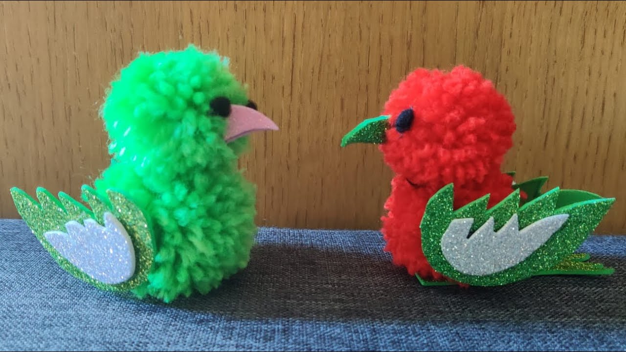 How to make cute birds with wool | Quick and easy making birds with ...