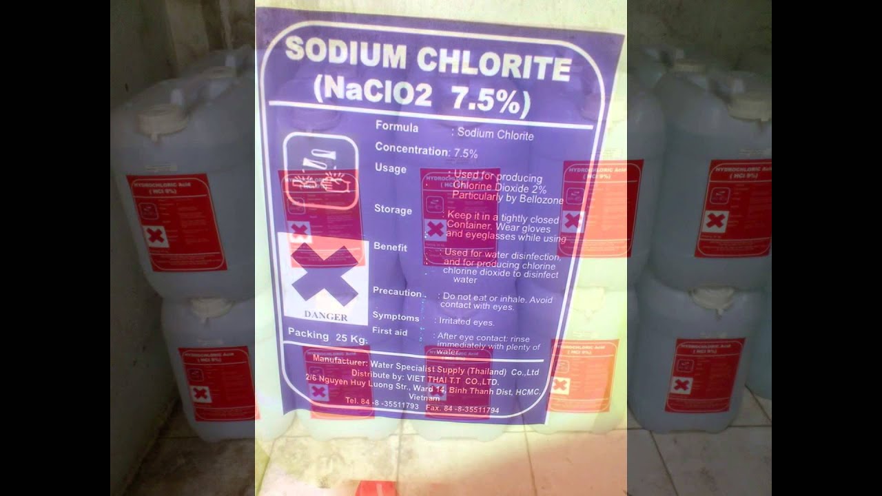 Hóa chất NaClO2 7.5 , HCl 9% giảm giá - 0835511793 - YouTube