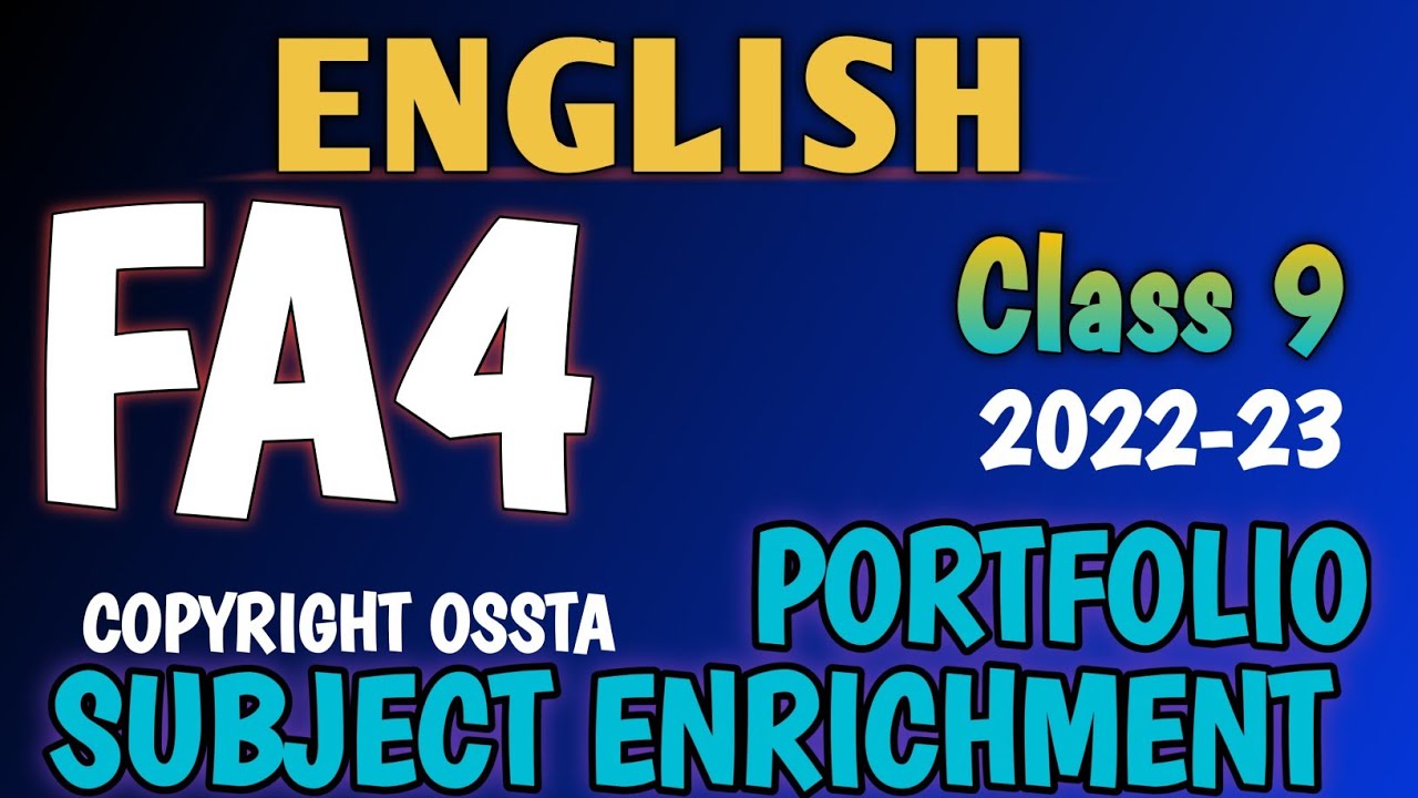 9th Class English Portfolio AnswerKey FA4 || 9th Class English Subject ...