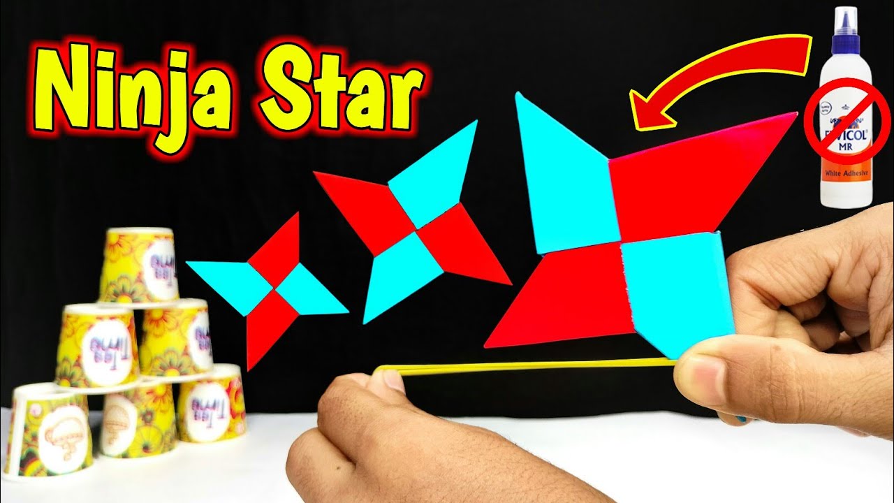 How to make Ninja Star | Origami - Ninja Star Without Glue | Ninja Star ...
