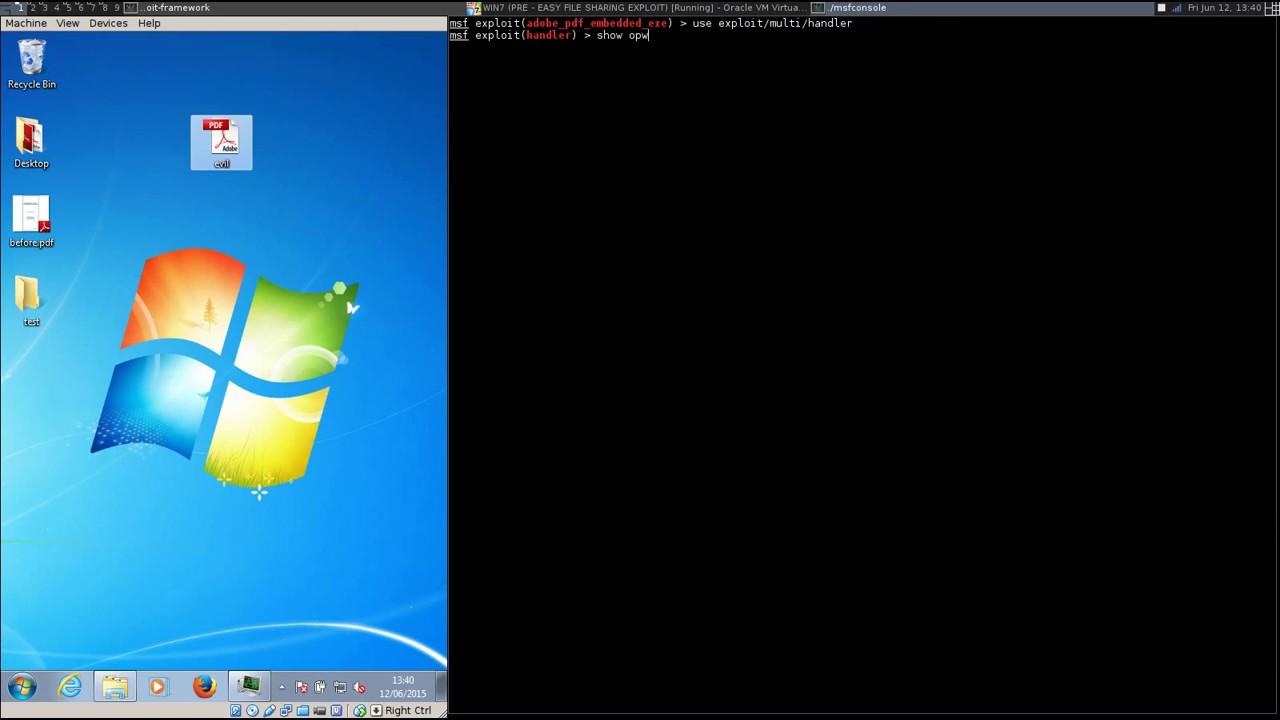 Malicious Adobe PDF Exploit using Metasploit - YouTube