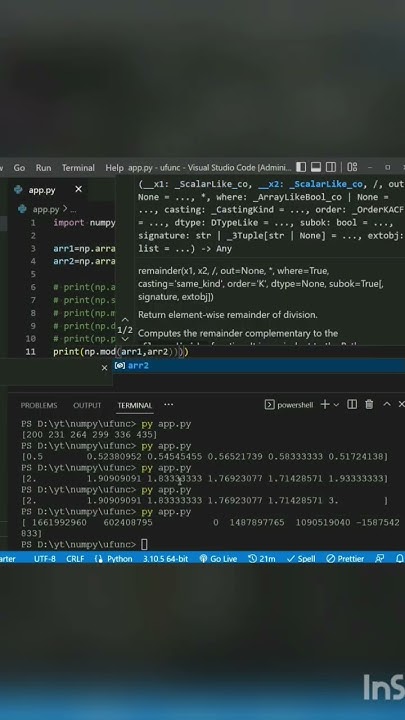 Simple Arithmetic With Numpy Developer Programming Python Pythonprogramming Code Numpy