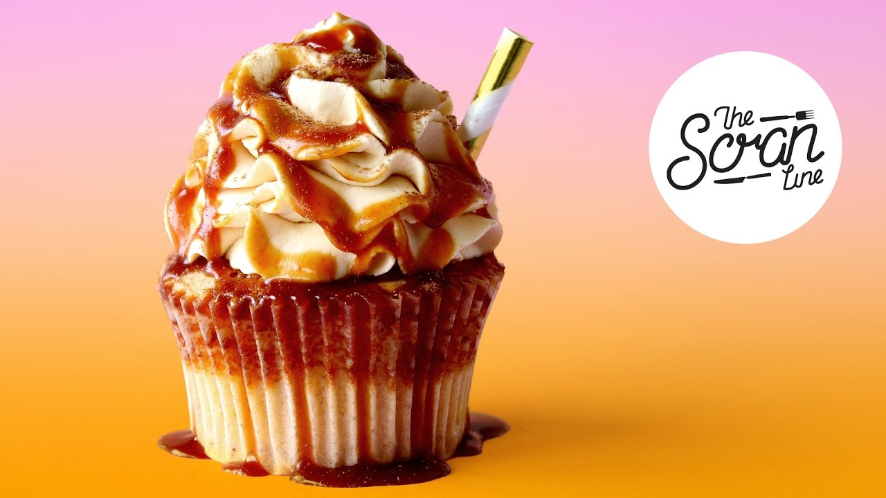 PUMPKIN SPICE LATTE CUPCAKES - The Scran Line - YouTube