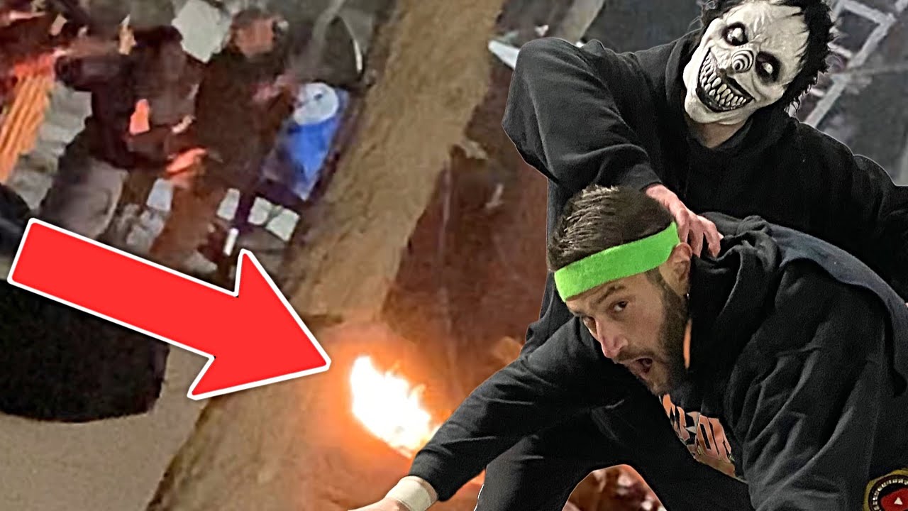 TERRIFIER PUT MY BROTHER THROUGH A FLAMING TABLE! - YouTube