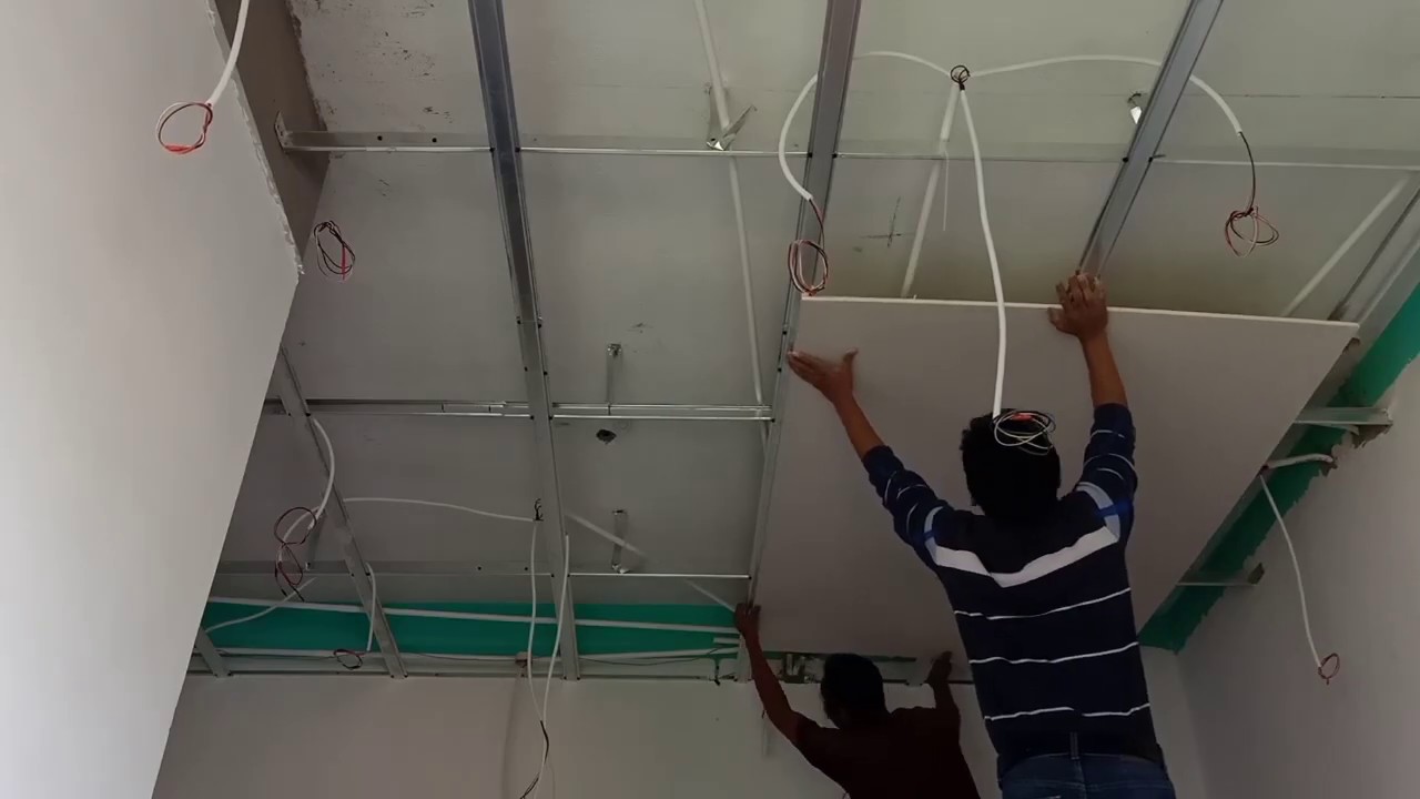 How to ceiling board fitting | fall ceiling - YouTube
