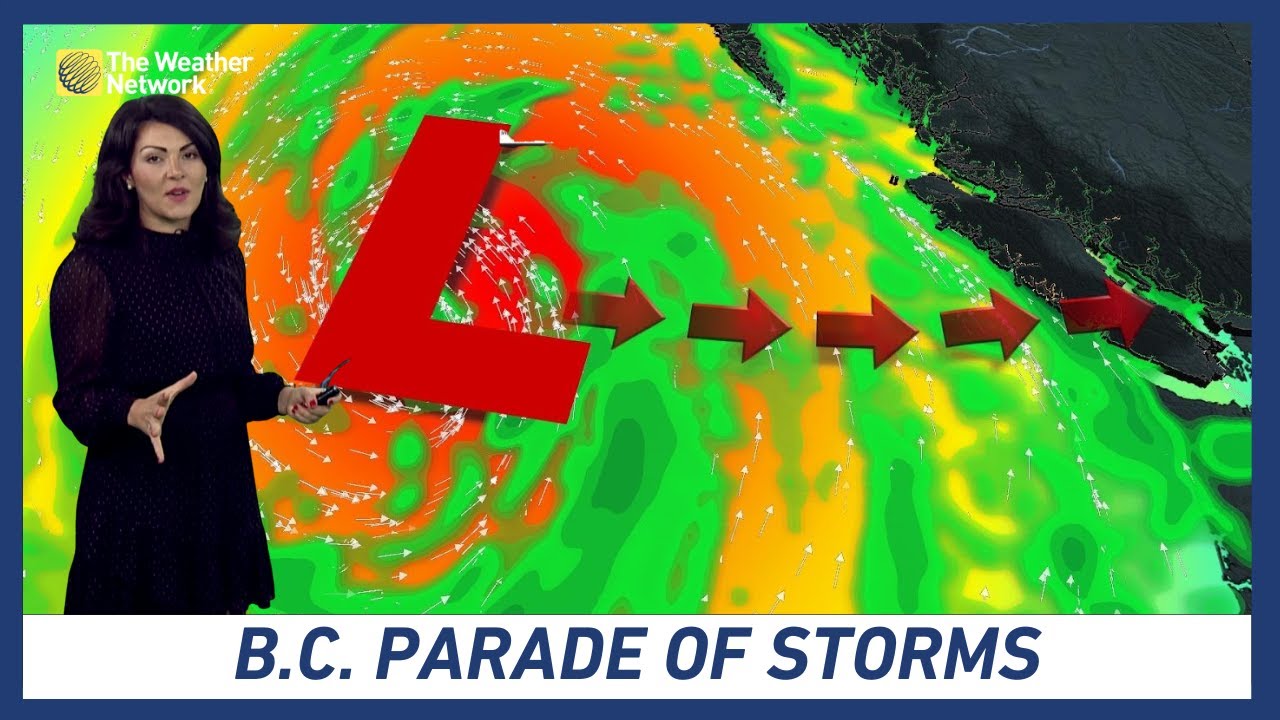 Several Rounds of Rain Push Into B.C. Over the Next Week - YouTube