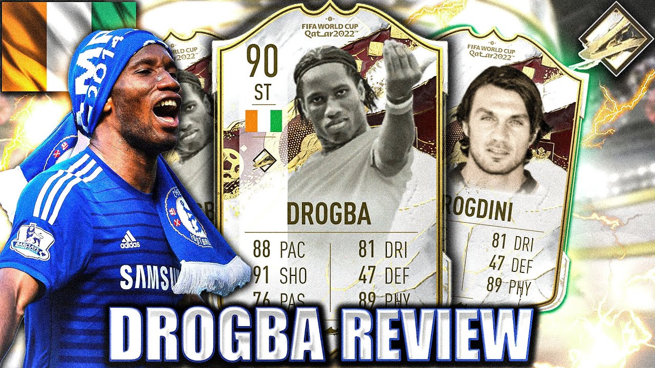 MASSIVE UPGRADE! 90 WORLD CUP ICON DROGBA PLAYER REVIEW! FIFA 23 ...