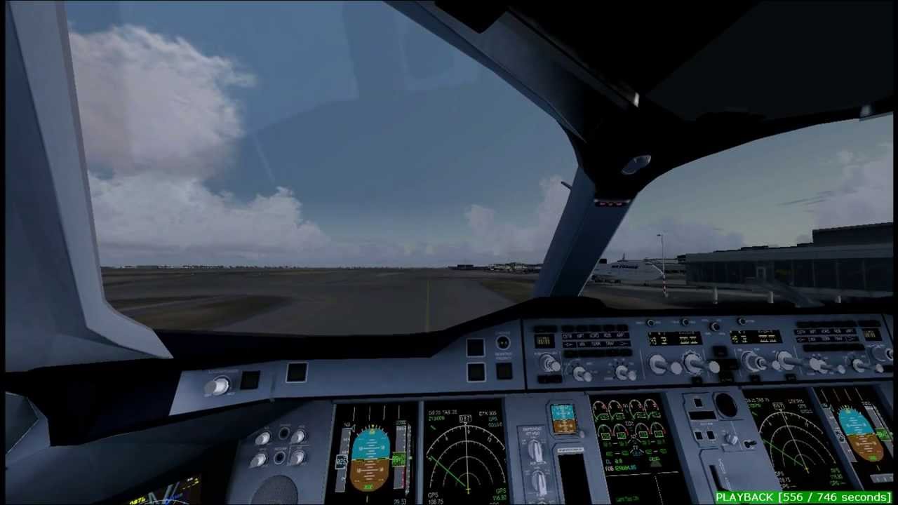 FS2004 Emirates Airbus A380 landing @ EHAM Schiphol - YouTube