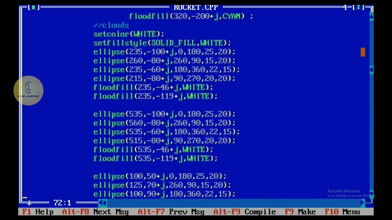 C Language Graphics Handling Rocket Launching Codelearning Youtube