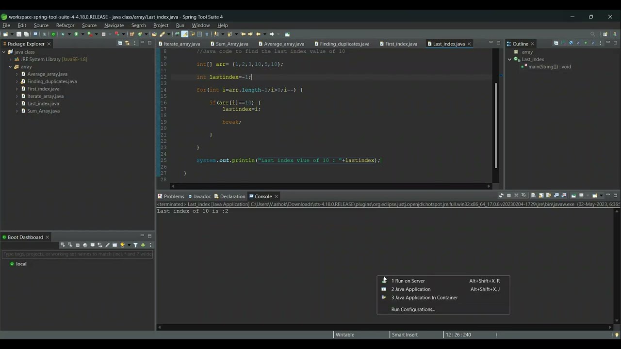 Java Code To Find The Last Index Value Of Specific Value From Array Java Systems YouTube Java Code To Find The Last Index Value Of Specific Value From Array Java Systems YouTube