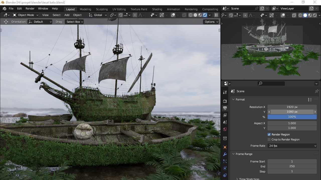 Create a realistic abandoned ship scene using Blender - YouTube