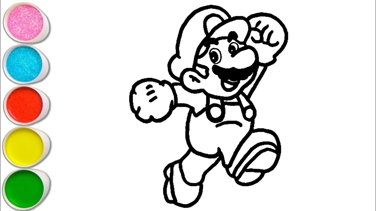 Cute Super Mario Drawing, Painting and Coloring For Kids and Toddlers ...