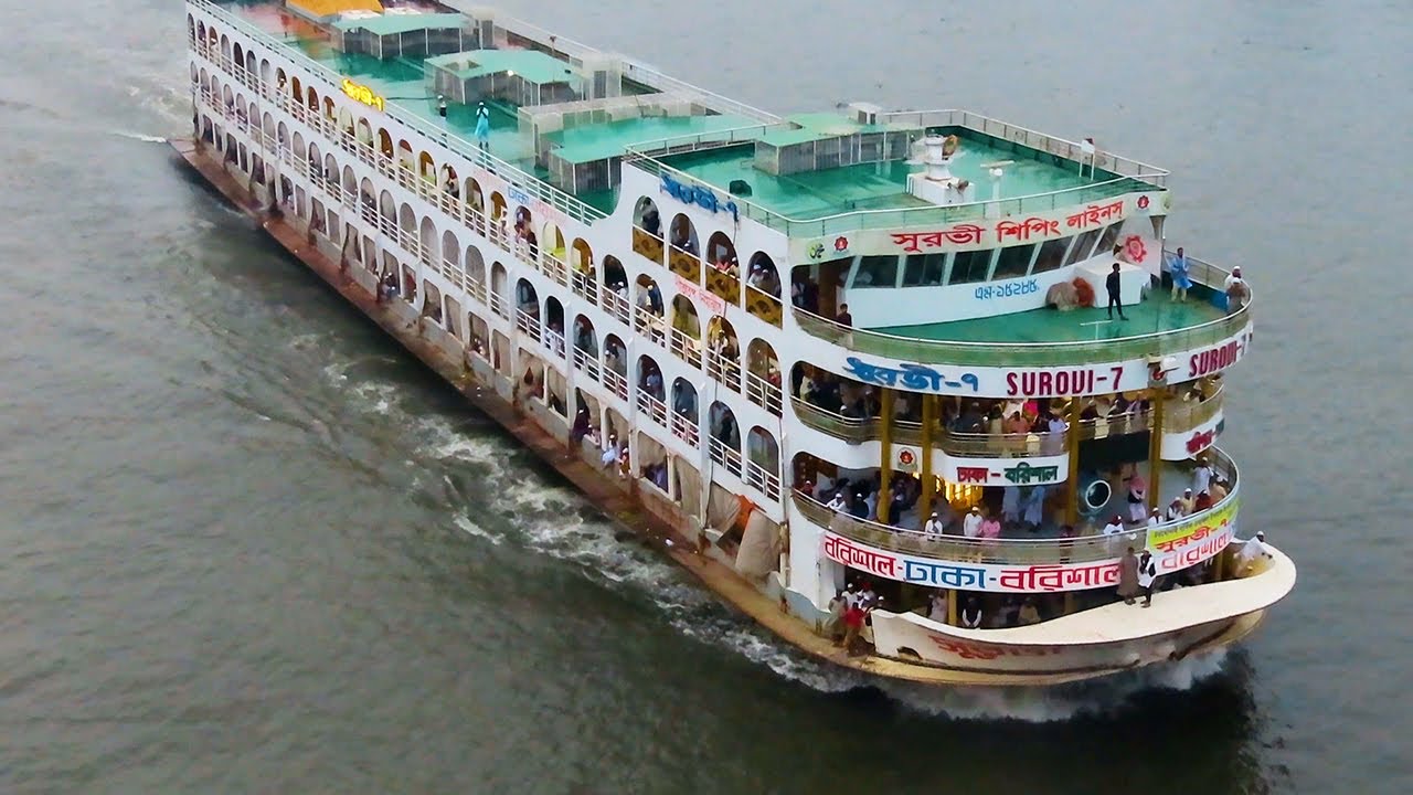 Overloaded Passenger Vessel MV Surovi 7 Launch Coming from Barisal ...