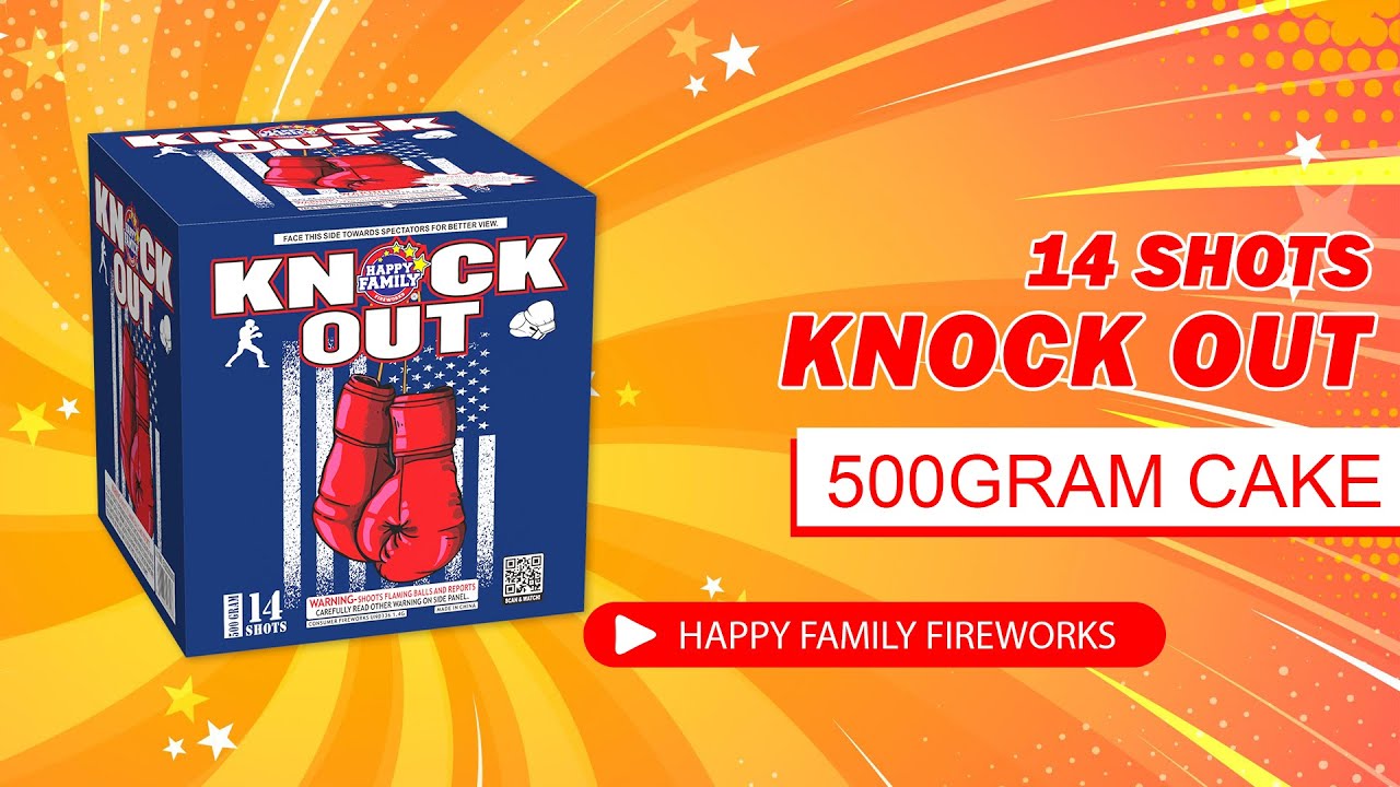 HAPPY FAMILY FIREWORKS 500GRAM JL1766S KNOCK OUT 14 shots CAKE FIREWORKS - YouTube