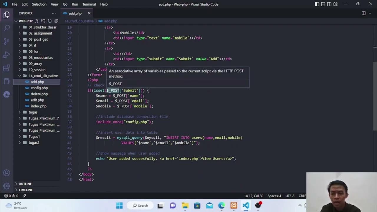 2111102441163 - Muhammad Hafizh Mas'Ud (UAS Praktikum Pemrograman Web) - YouTube
