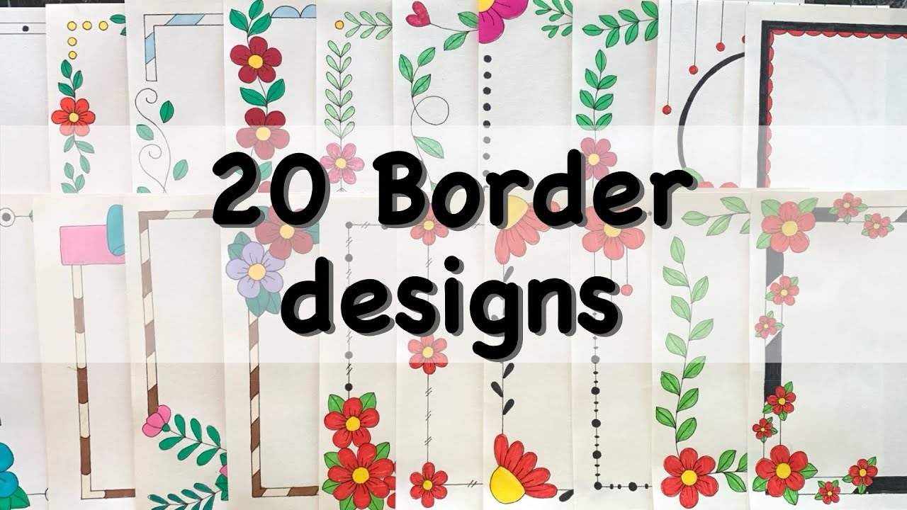 20 BEAUTIFUL BORDER DESIGNS/PROJECT WORK DESIGNS/A4 SHEET/FILE/FRONT ...