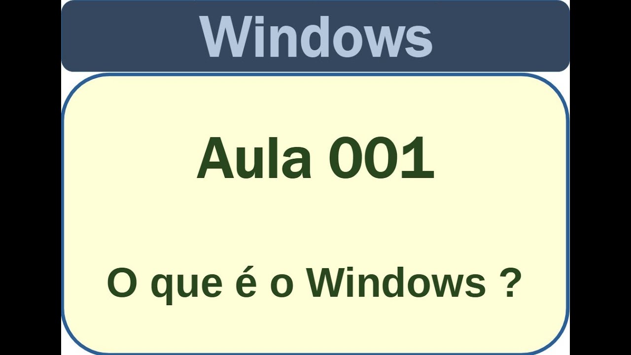 Curso de Windows 001 - O que é o Windows ? - YouTube