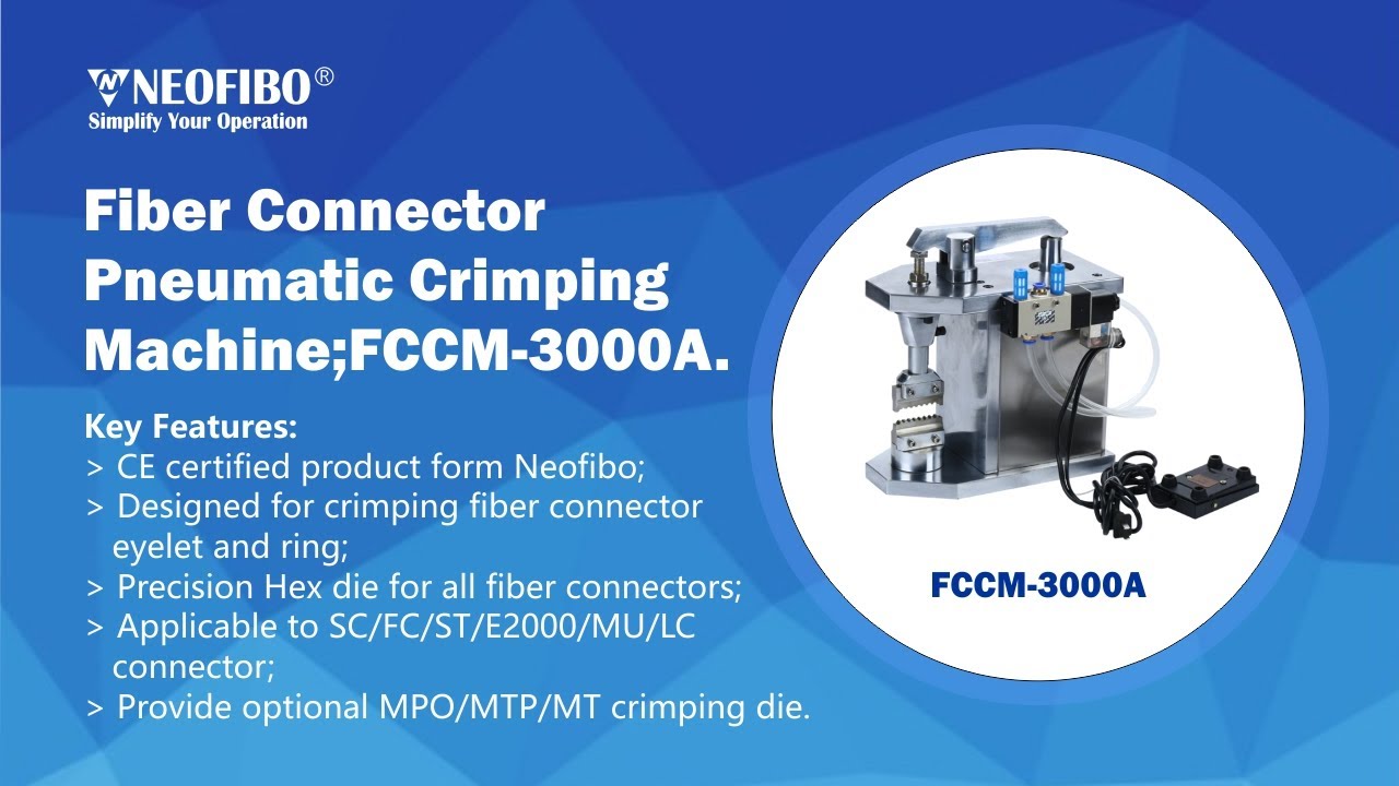 Fiber ConnectorPneumatic Crimping Machine;FCCM-3000A. - YouTube