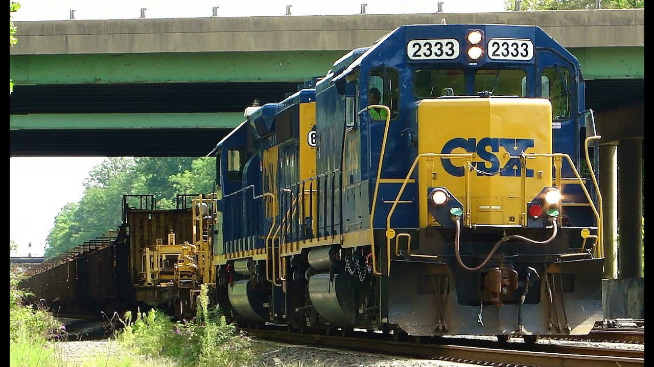 CSX Ribbon Rail Train on the Old Main Line - YouTube