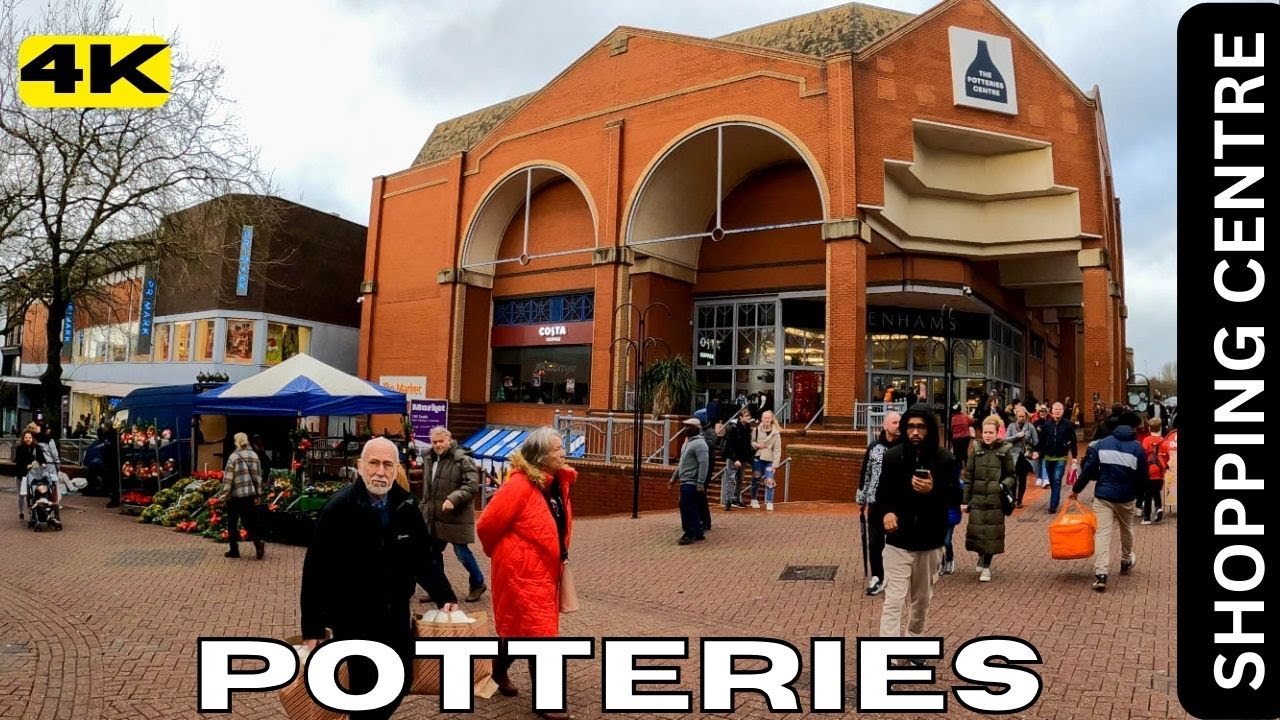 HANLEY Stoke on Trent POTTERIES SHOPPING CENTRE Walk Tour 4k - YouTube