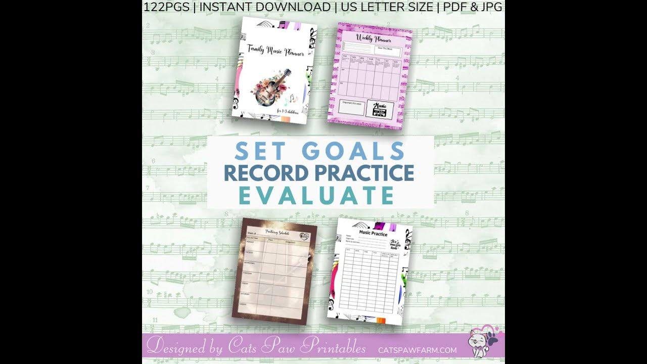 Family Music Planner - Logbook, Calendar Activity Schedule for ...