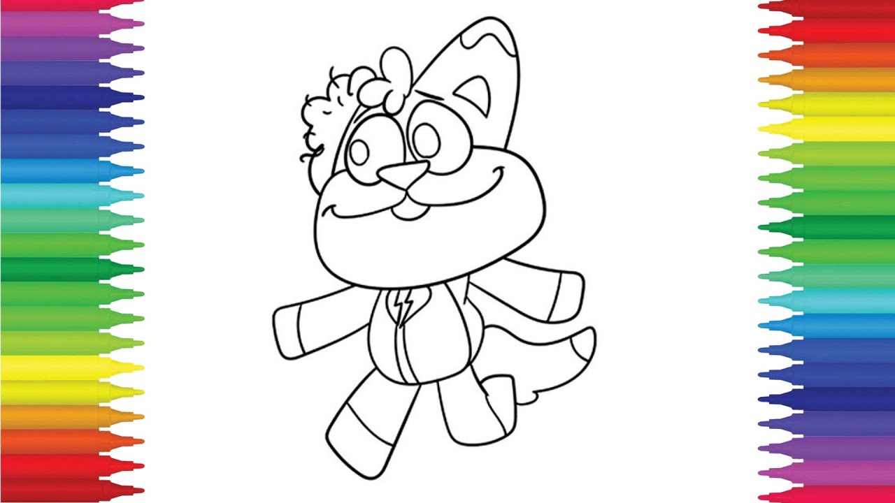 Frowny Fox from Poppy Playtime | Smiling Critters Coloring Page - YouTube