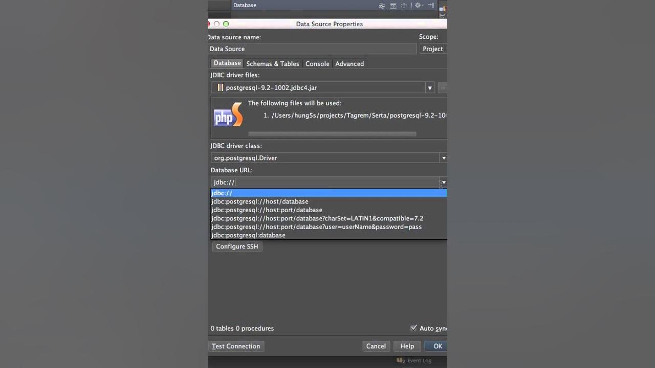 PHPStorm - adding DB connection into your project - YouTube