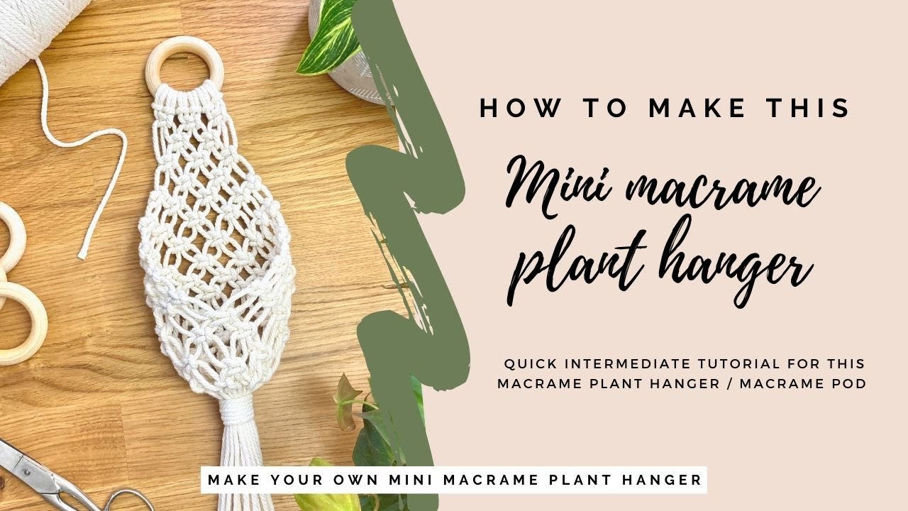 DIY easy macrame plant hanger/pod tutorial | quick handmade macrame plant decor | beginner ...