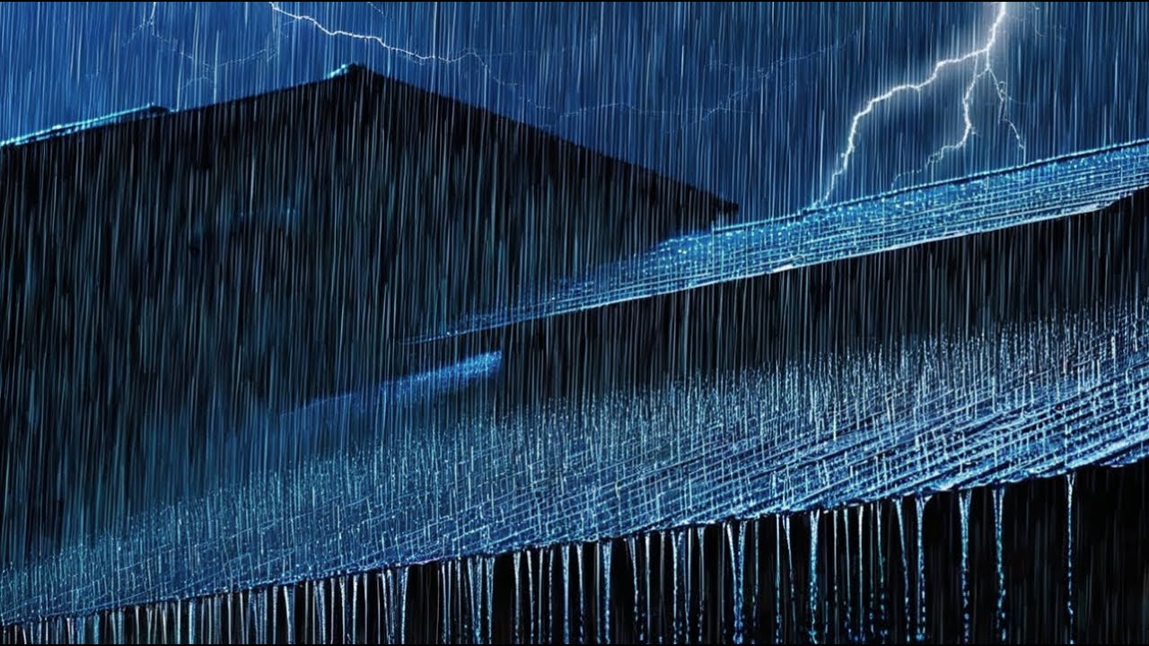 Cure Insomnia with Concussive Storms, Heavy Rain, Strong Wind, Powerful Thunder on Peeling Tin ...