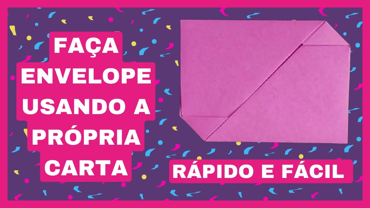 Dobradura de envelope feito com a própria carta/Origami envelope ...