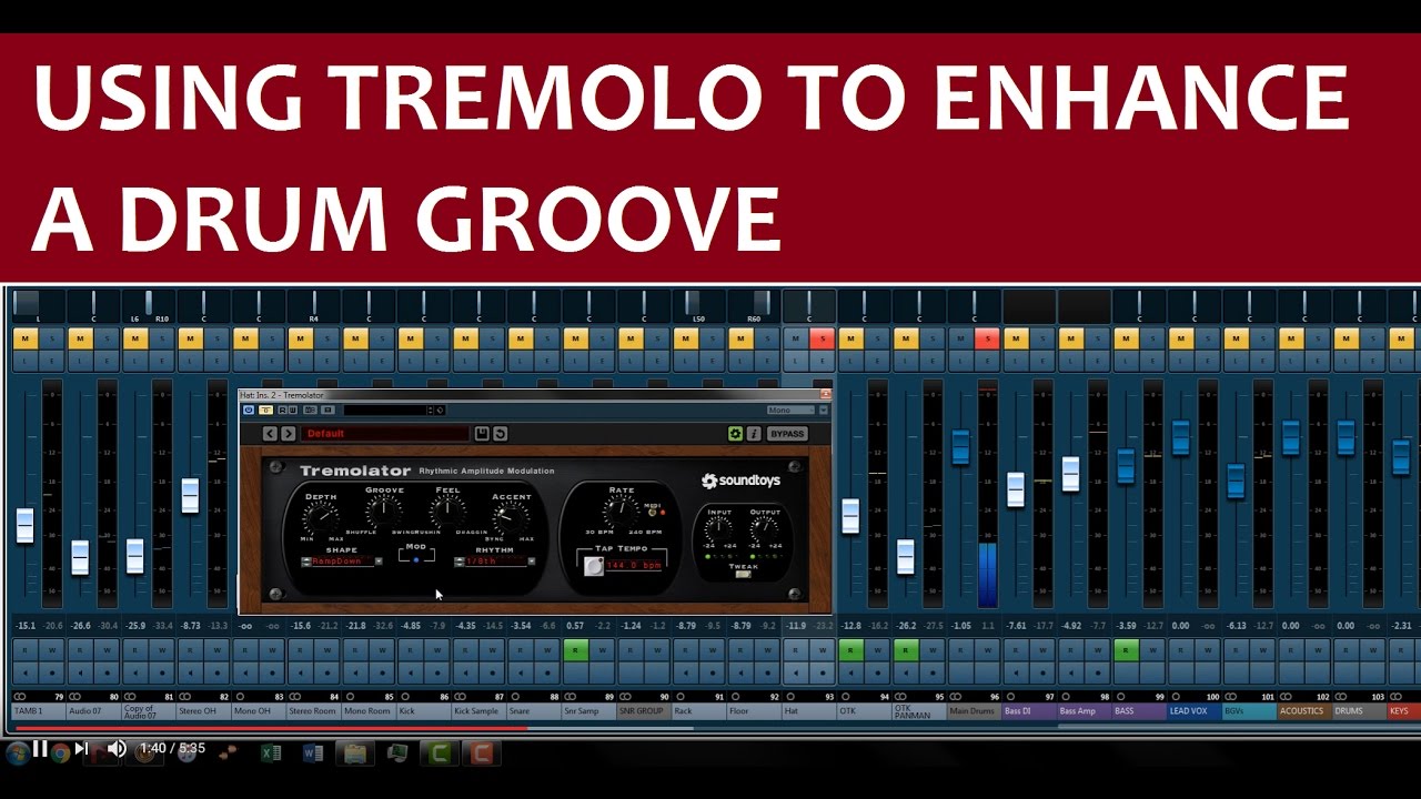 Using Tremolo to Enhance a Drum Groove (w/Soundtoys Tremolator) - YouTube