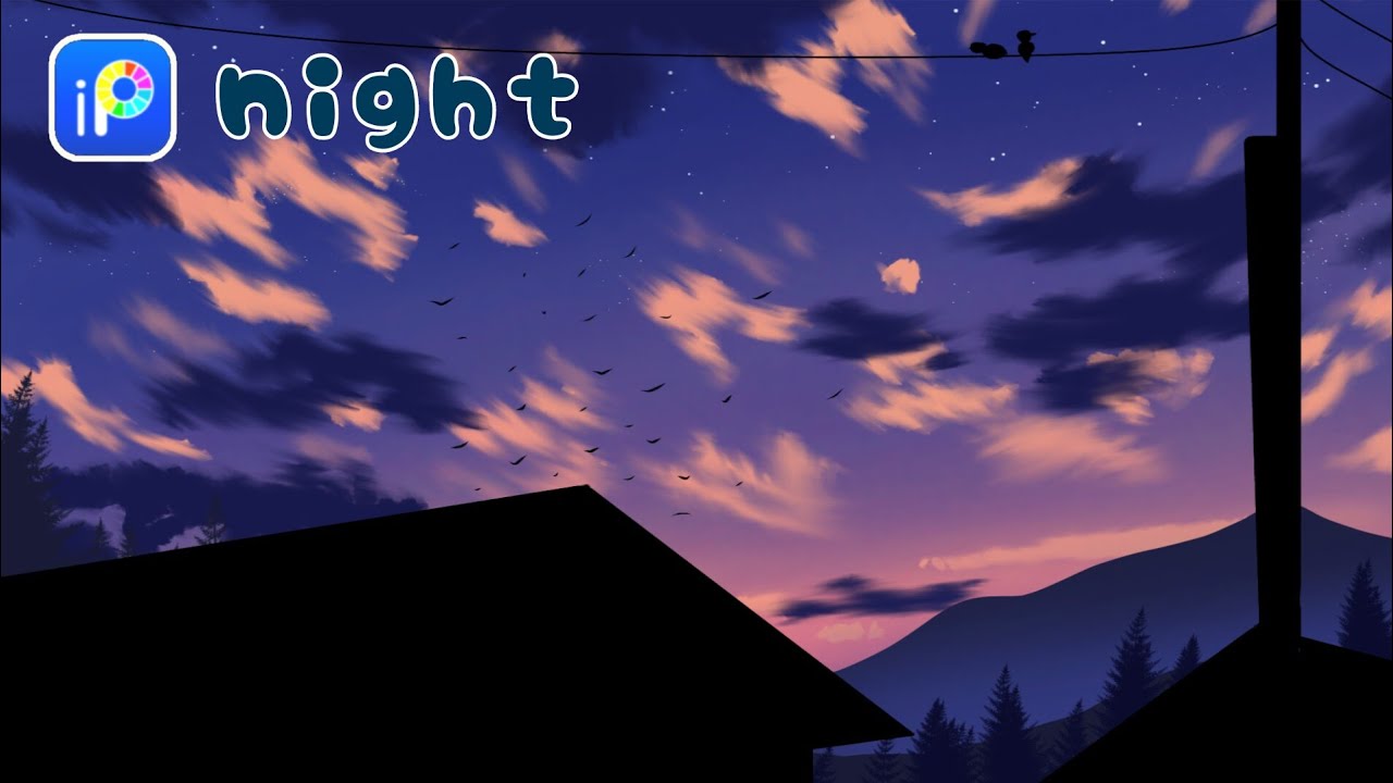 【ibisPaint】how to draw background night TUTORIAL - YouTube