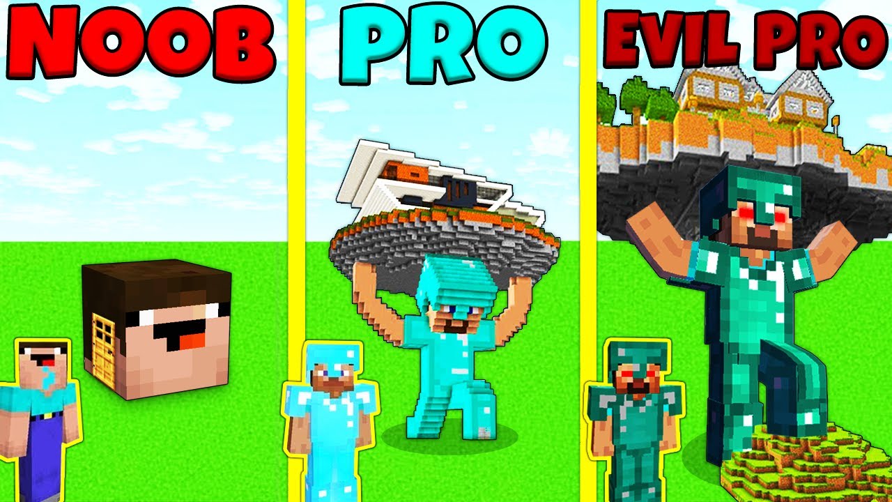 Minecraft Battle: NOOB vs PRO vs EVIL PRO: STATUE HOUSE BUILD CHALLENGE ...