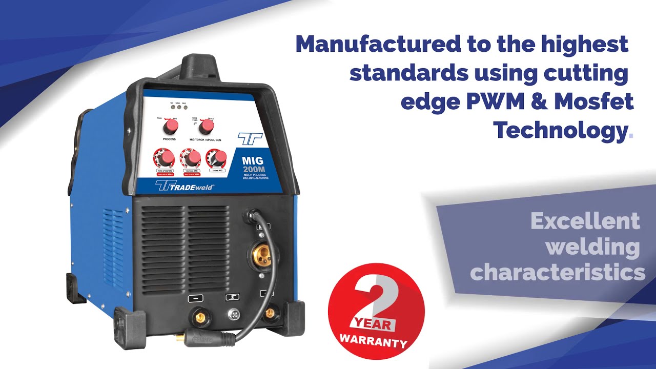 TRADEweld 200 MIG Multi-Process Welder - EWM0136M - YouTube