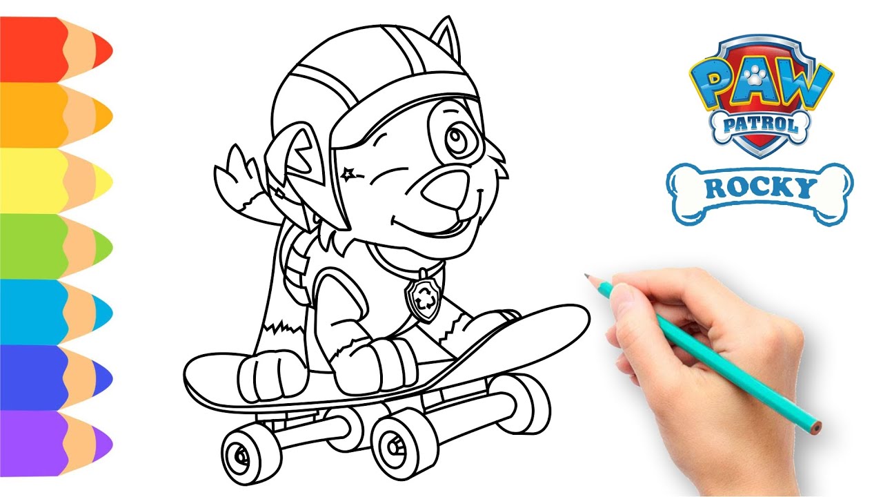 How to Draw Paw Patrol The Movie 🐾 Drawing Paw Patrol Rocky - YouTube