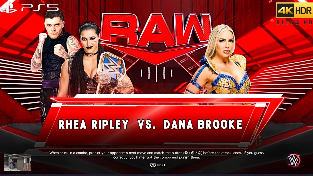 WWE 2K23 (PS5) - RHEA RIPLEY vs DANA BROOKE | RAW, MAY 8, 2023 [4K ...