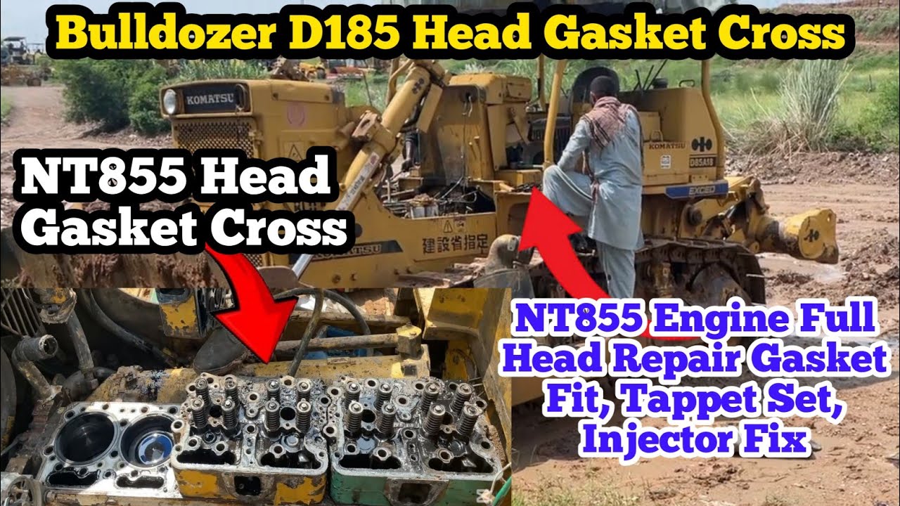 NT855 Engine Head Gasket Change | Tappet Adjustment & Injector Fitting ...