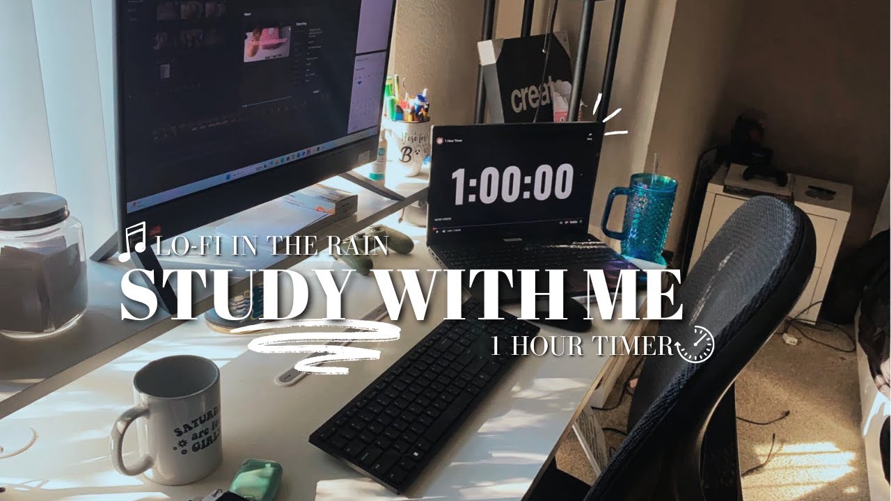 one hour work with me: real time, lo-fi, productive - YouTube