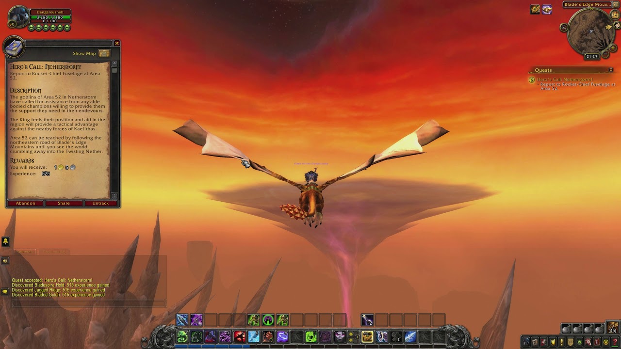 World Of Warcraft Heros Call Netherstorm Quest Id 39202 Gameplaywalkthrough Youtube
