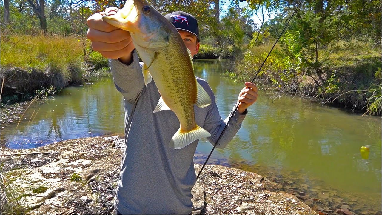 Catching Largemouth Bass In Skinny Creek In Texas! - YouTube