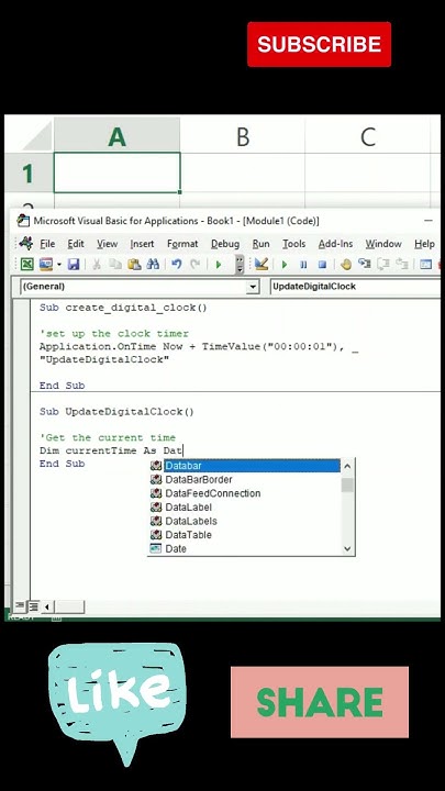 How to create a digital clock by using VBA | Visual Basic Application - YouTube